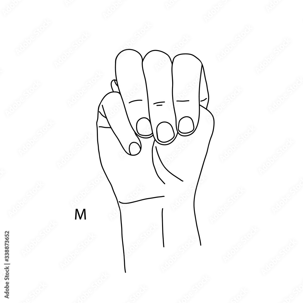 M is the thirteenth letter of the alphabet in sign language. A gesture ...
