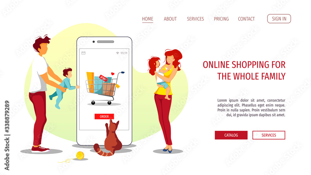 Website design template for Family store, Online Shopping, Home ...