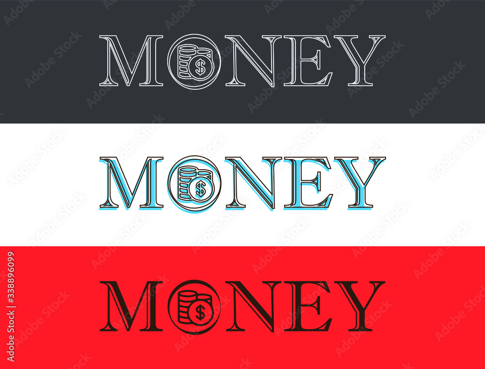 Money text icon design, Money text logo, Money text icon, modern Idea ...