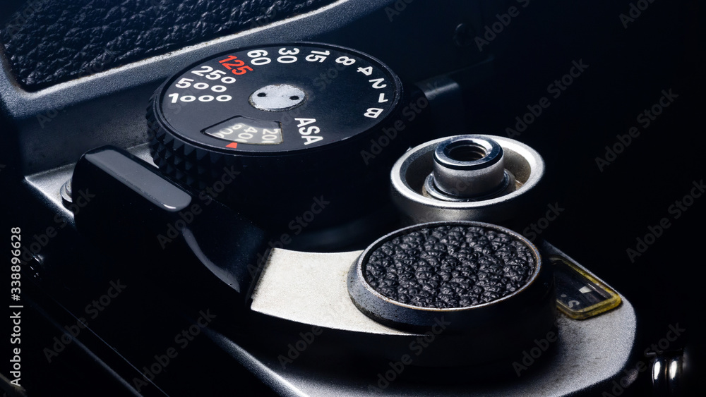 Macro Photography of an Old Film Camera DIal, Shutter Release, and ...