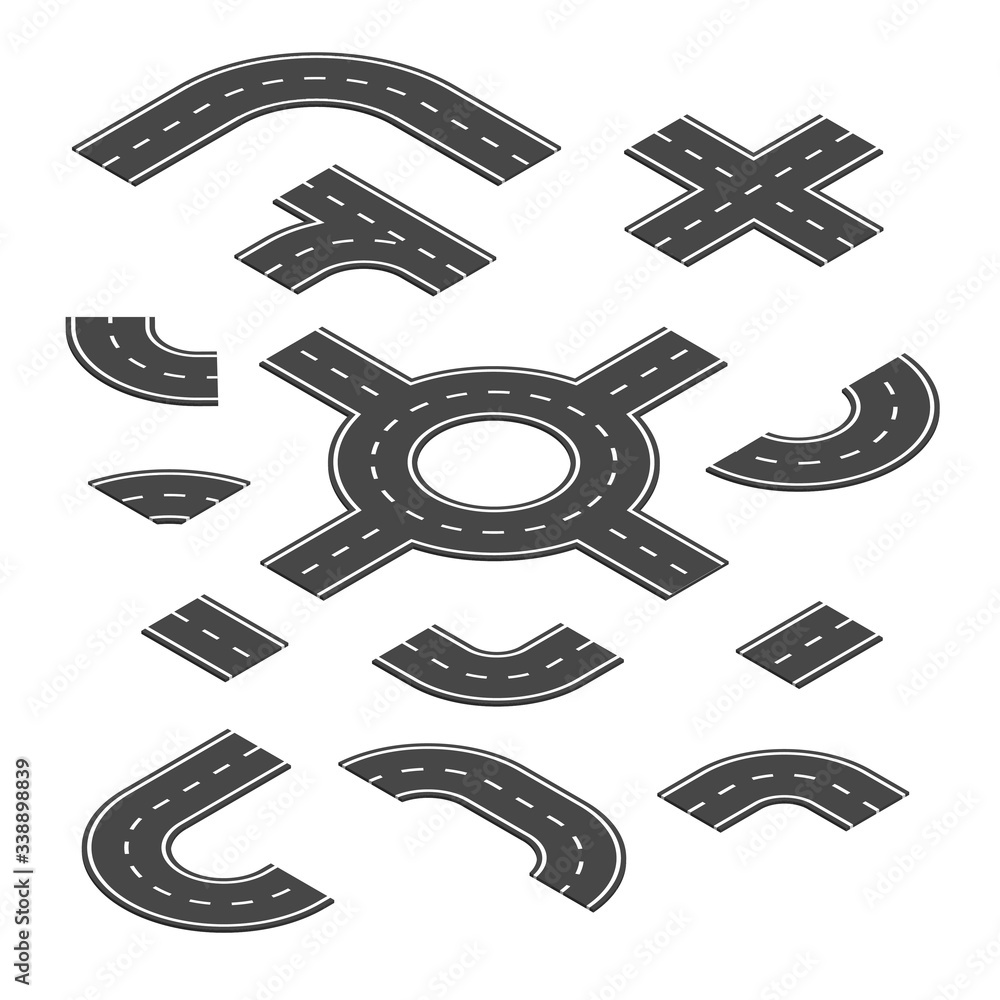 Create your own road map. Street and road with crossroads and footpaths ...