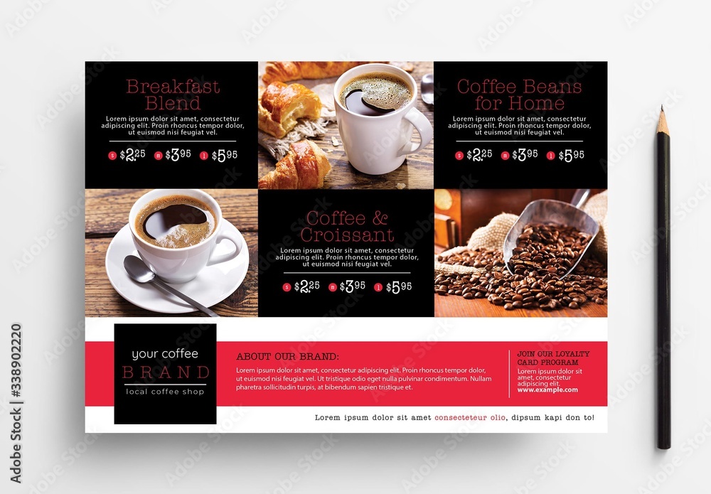 Cafe Menu Flyer Layout Stock Template | Adobe Stock