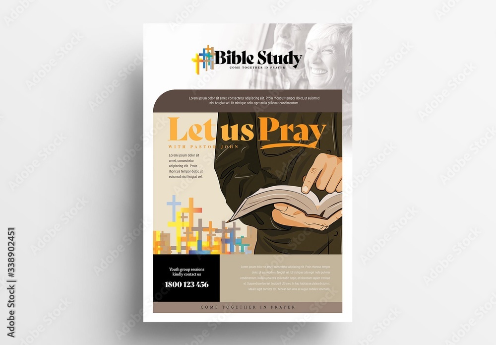 Bible Study Flyer Layout Stock Template | Adobe Stock