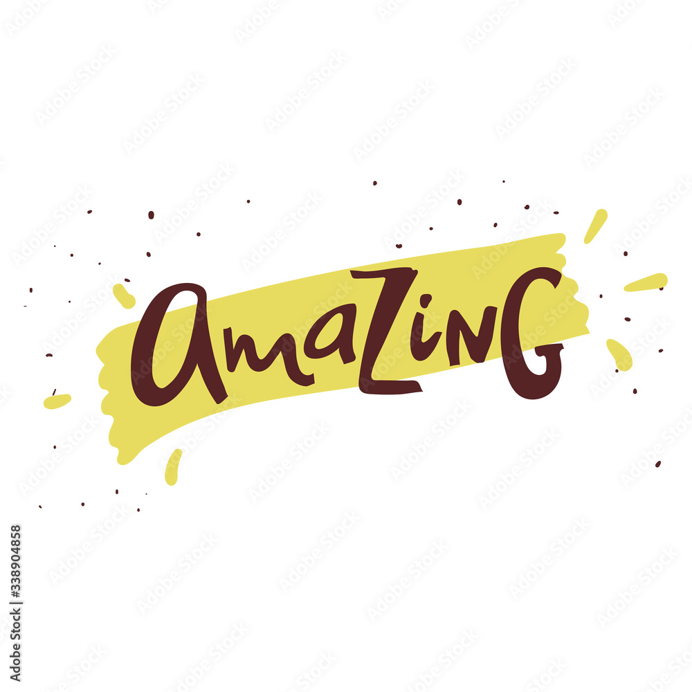 amazing . Handwritten word inscription on white background. Hand drawn ...