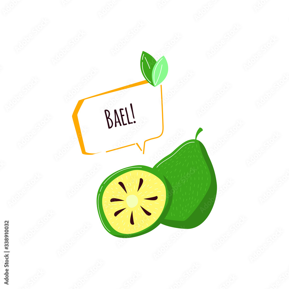 Logo of summer bael. Icon in flat cartoon style on isolated background ...