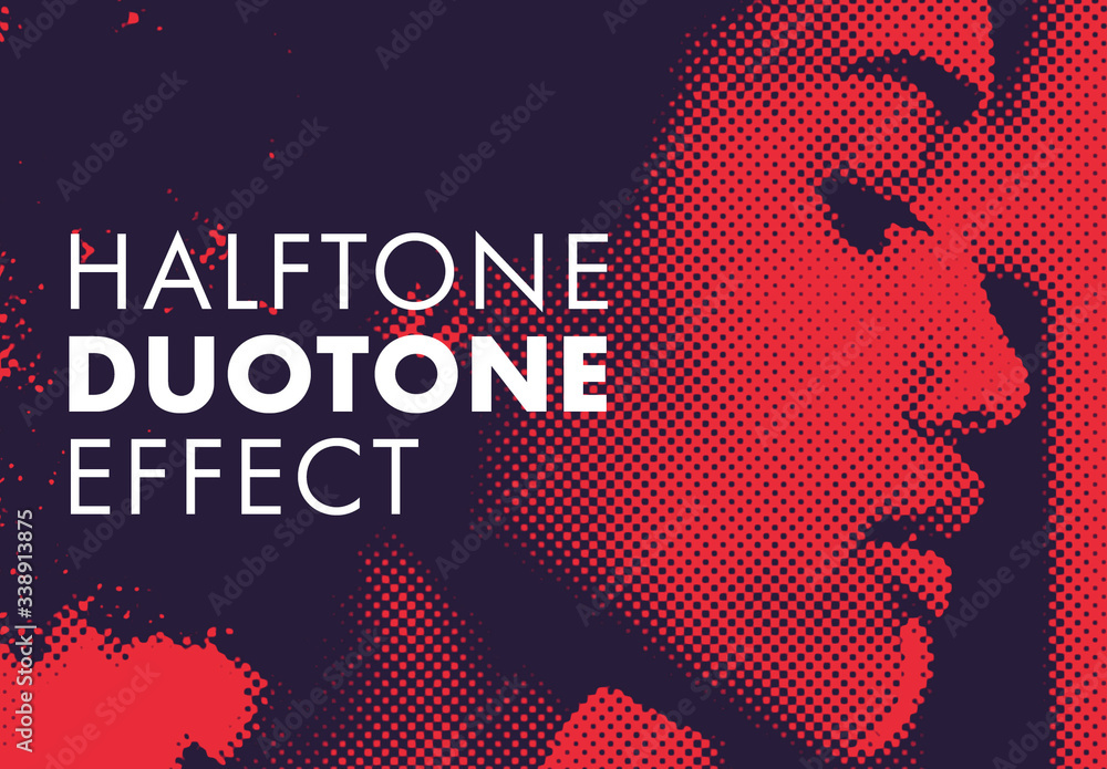 Duotone Effect with Halftone Pattern Stock Template | Adobe Stock Duotone Effect with Halftone Pattern Stock Template | Adobe Stock