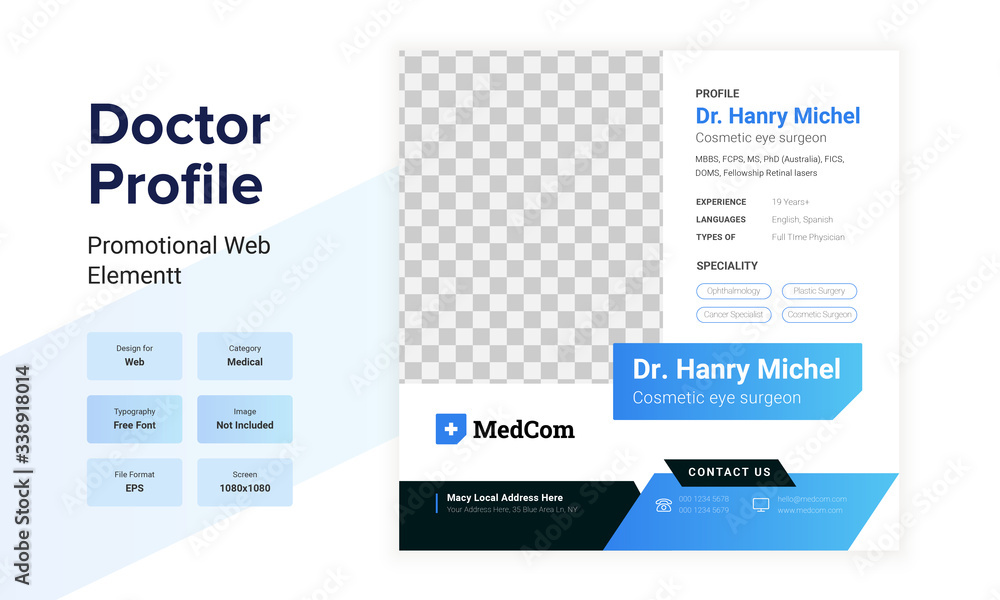 doctor profile with the stethoscope and medical icons social media ...