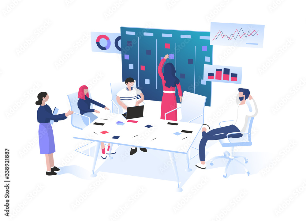 Agile methodology: SCRUM or Kanban for project management concept ...