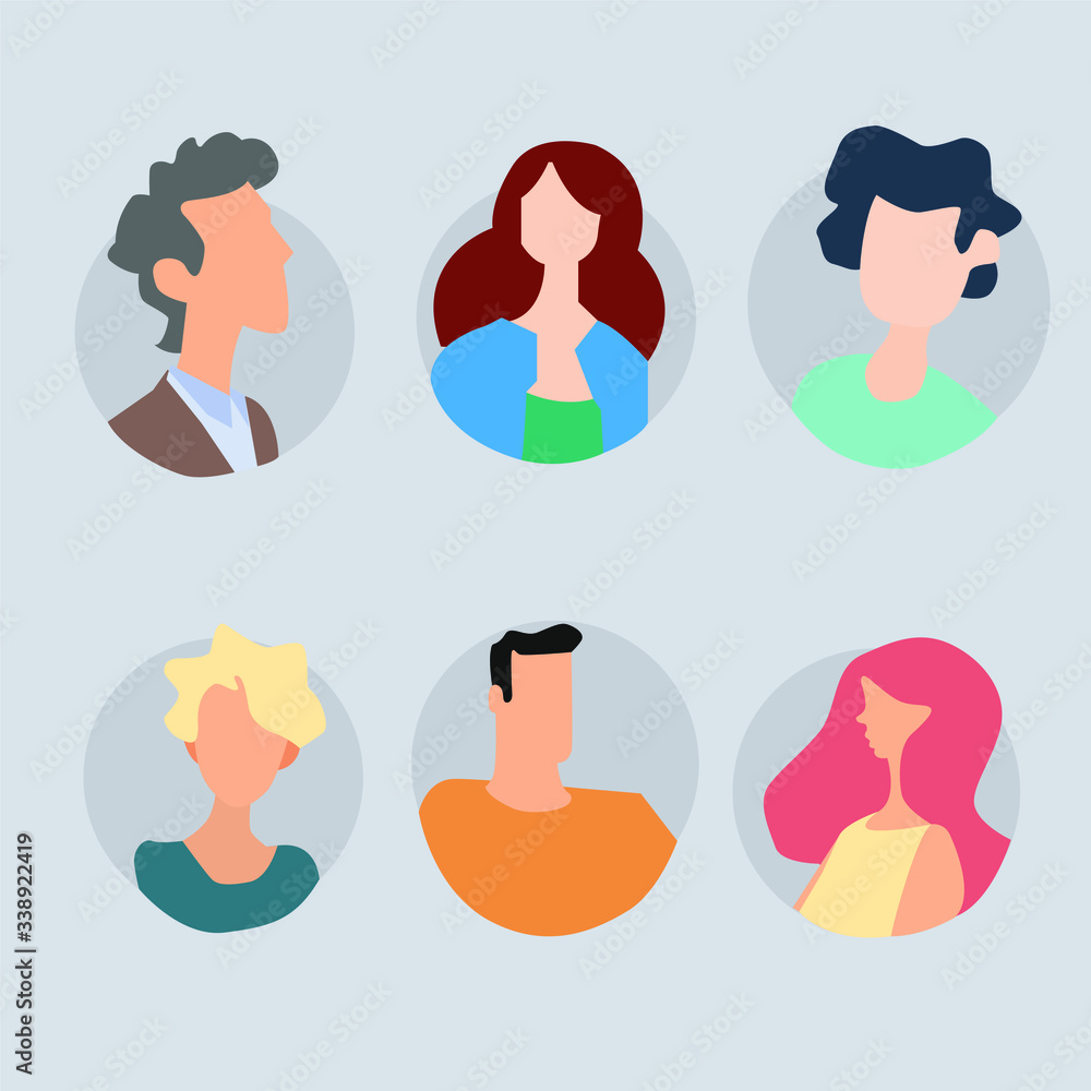Collection of characters icons in flat design style. Vector ...