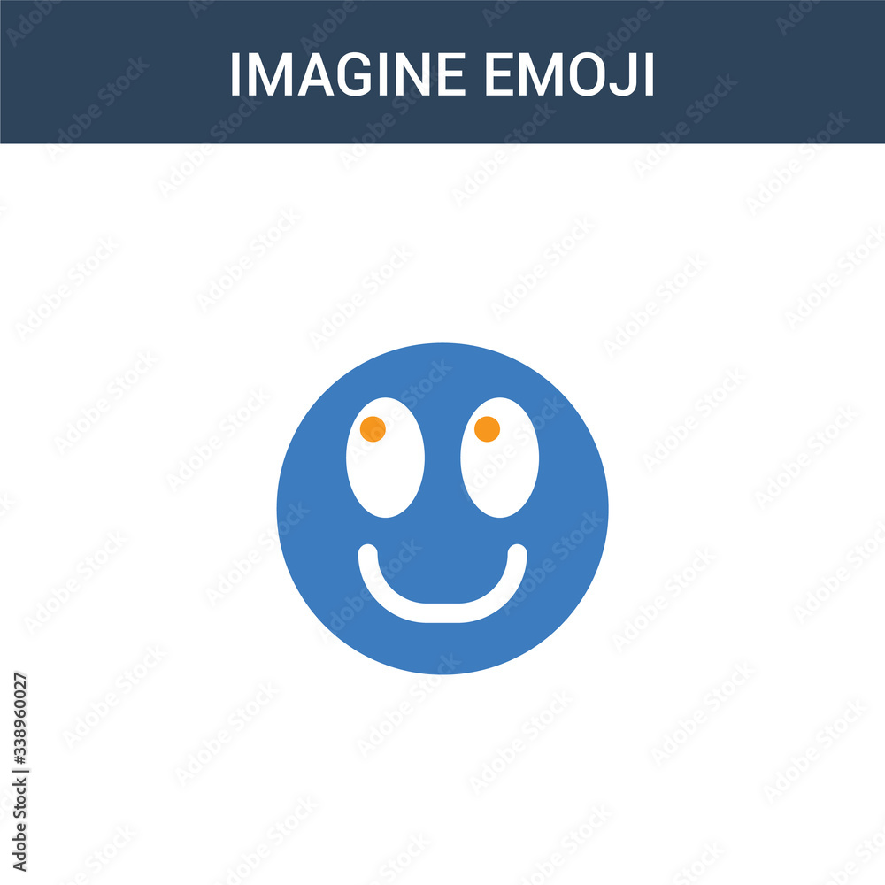 two colored Imagine emoji concept vector icon. 2 color Imagine emoji ...