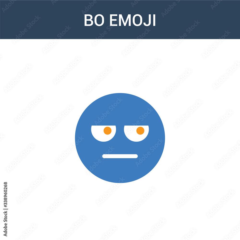 two colored Bo emoji concept vector icon. 2 color Bo emoji vector ...