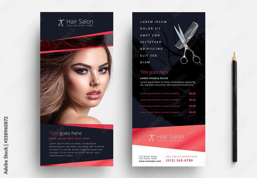 Hair Salon Stylist Flyer Layout Stock Template | Adobe Stock