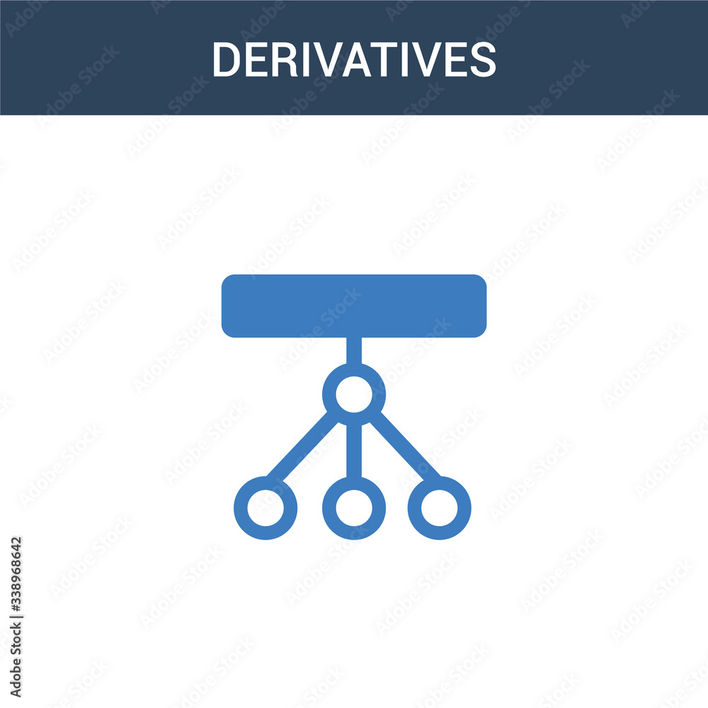 two colored Derivatives concept vector icon. 2 color Derivatives vector ...