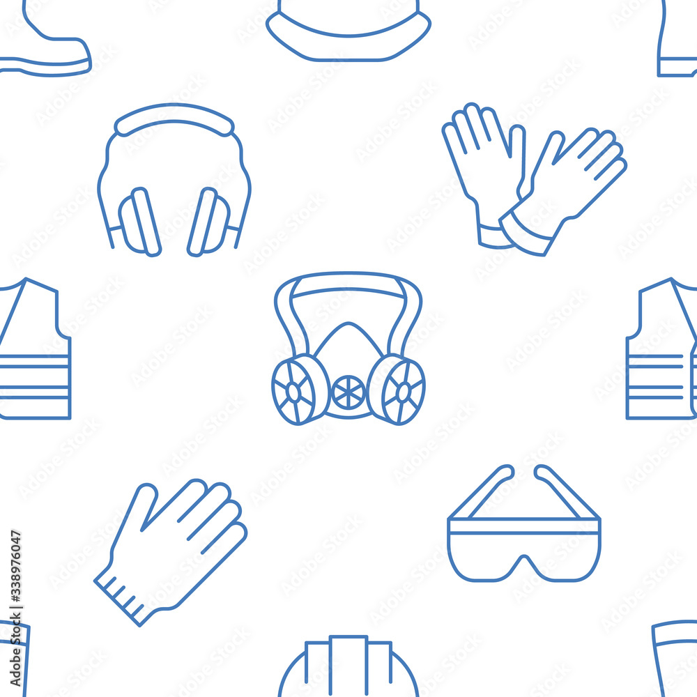 PPE background, personal protective equipment seamless pattern ...