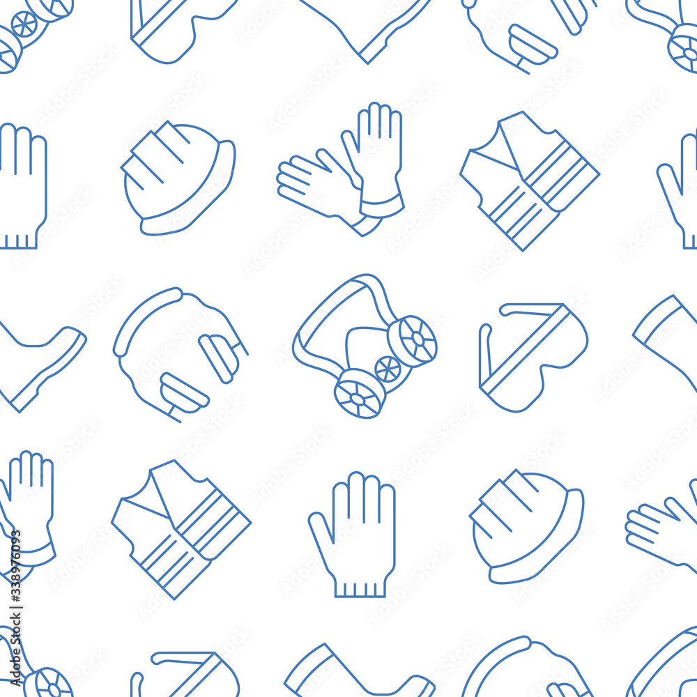 PPE background, personal protective equipment seamless pattern ...