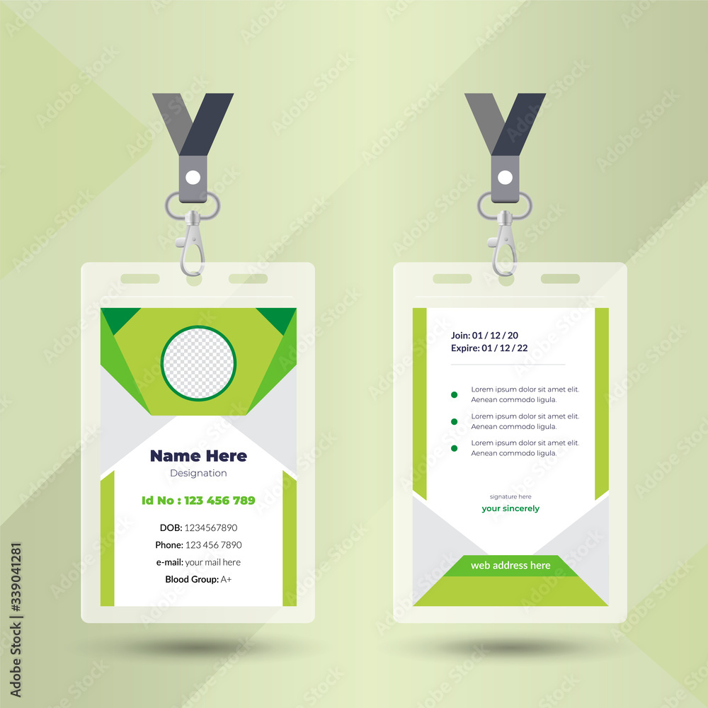 Modern ID Card Design Template. Identity badge With Photo Placeholder ...