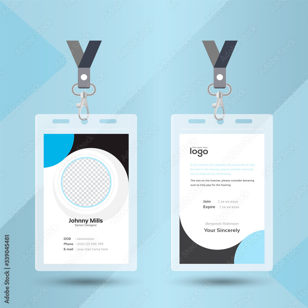 Modern & Creative ID Card Design Template. Identity badge With Photo ...