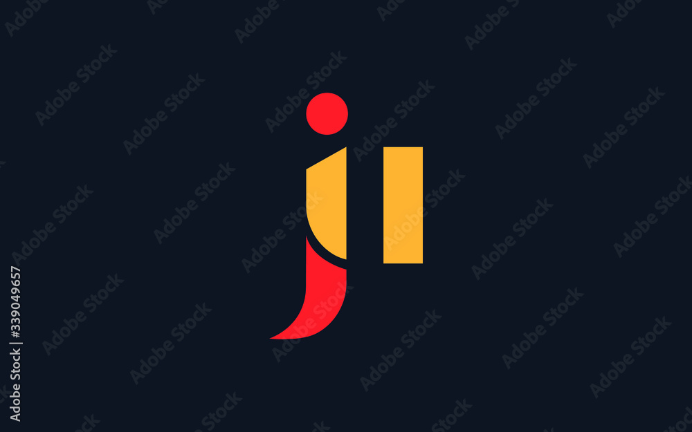 ju or uj and j or u lowercase Letter Initial Logo Design, Vector ...