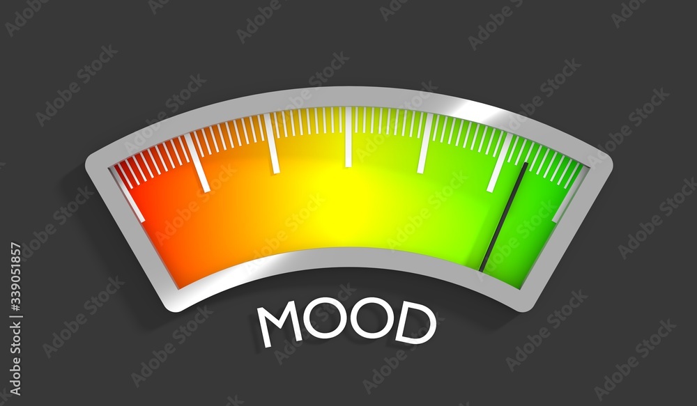 Good mood meter measure happiness or satisfaction level. Color scale ...