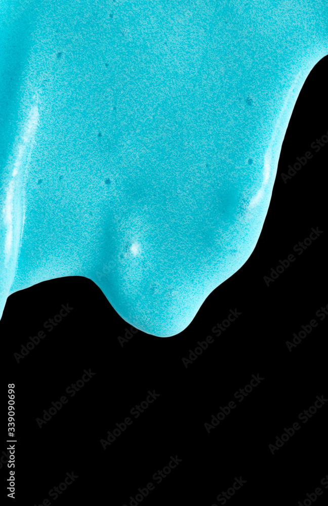 Blue slime isolated on black background. Stock Photo | Adobe Stock