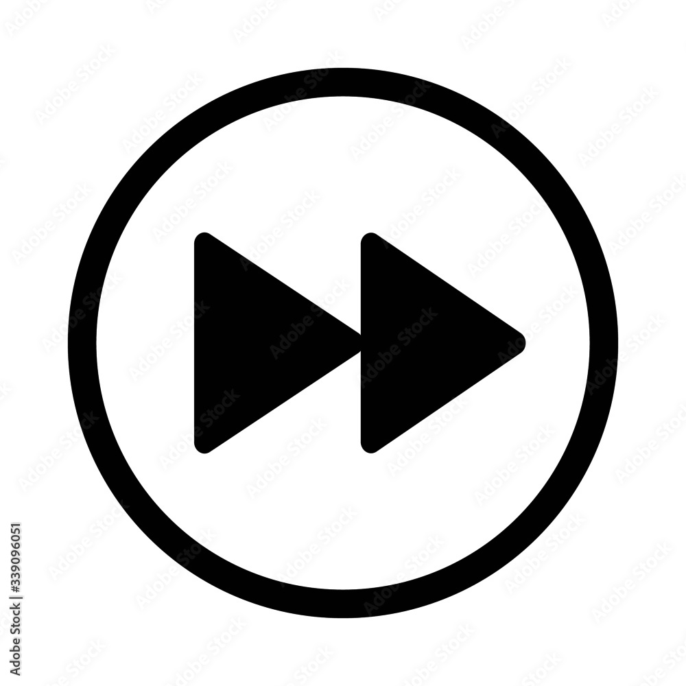 Vector High Quality Fast Forward Icon Inside A Circle Isolated On White Vector High Quality Fast Forward Icon Inside A Circle Isolated On White