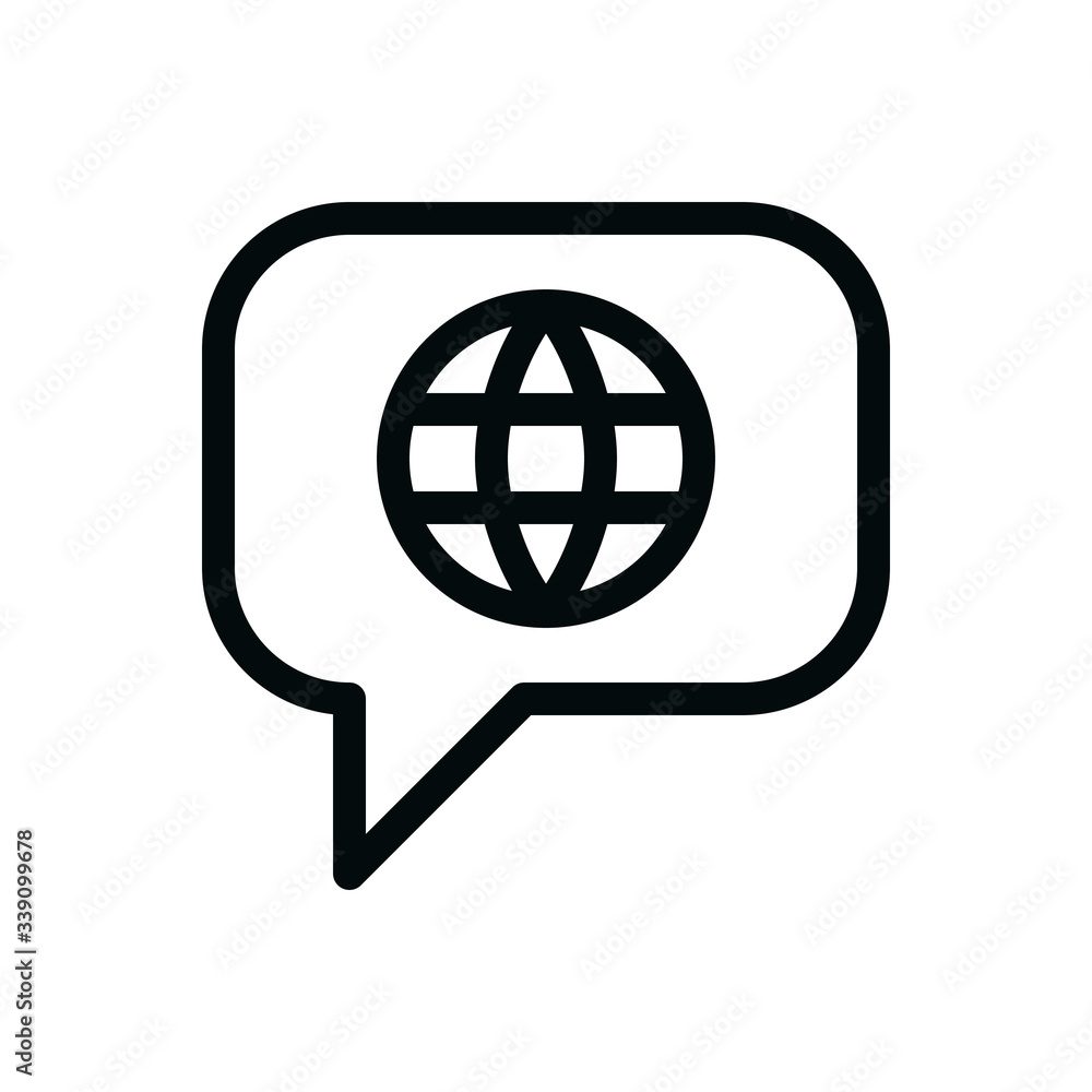 Foreign language talk bubble isolated icon, international communication ...