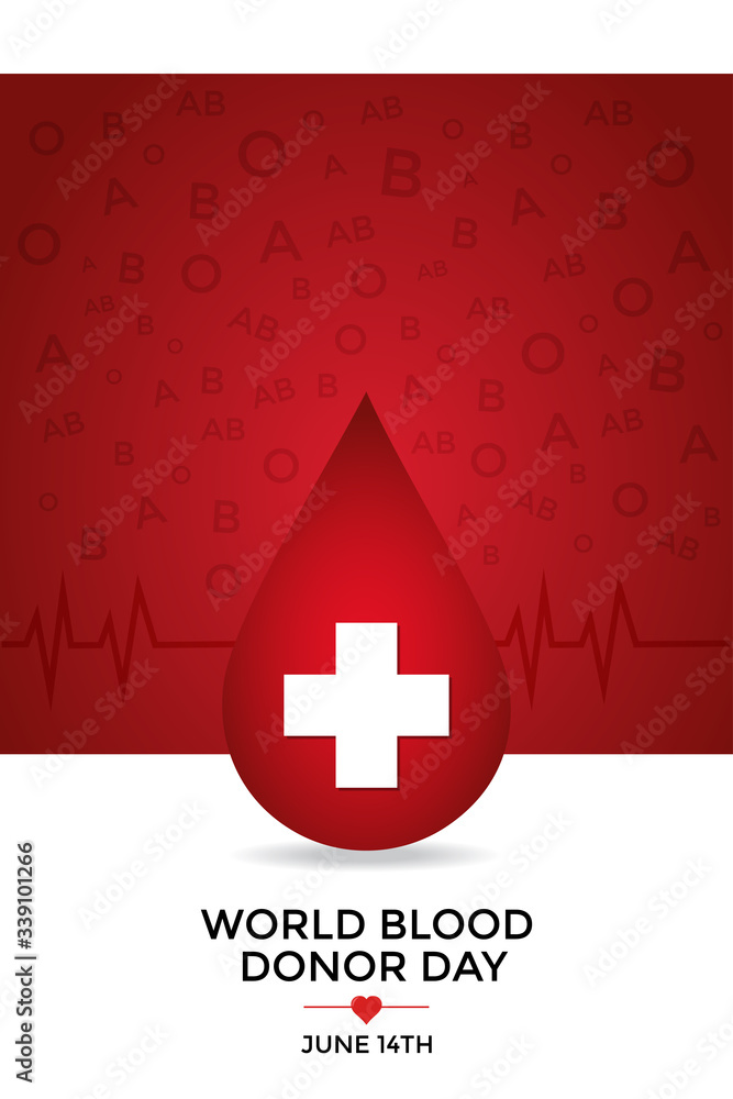 World Blood Donor Day awareness campaign design. Blood donation concept ...