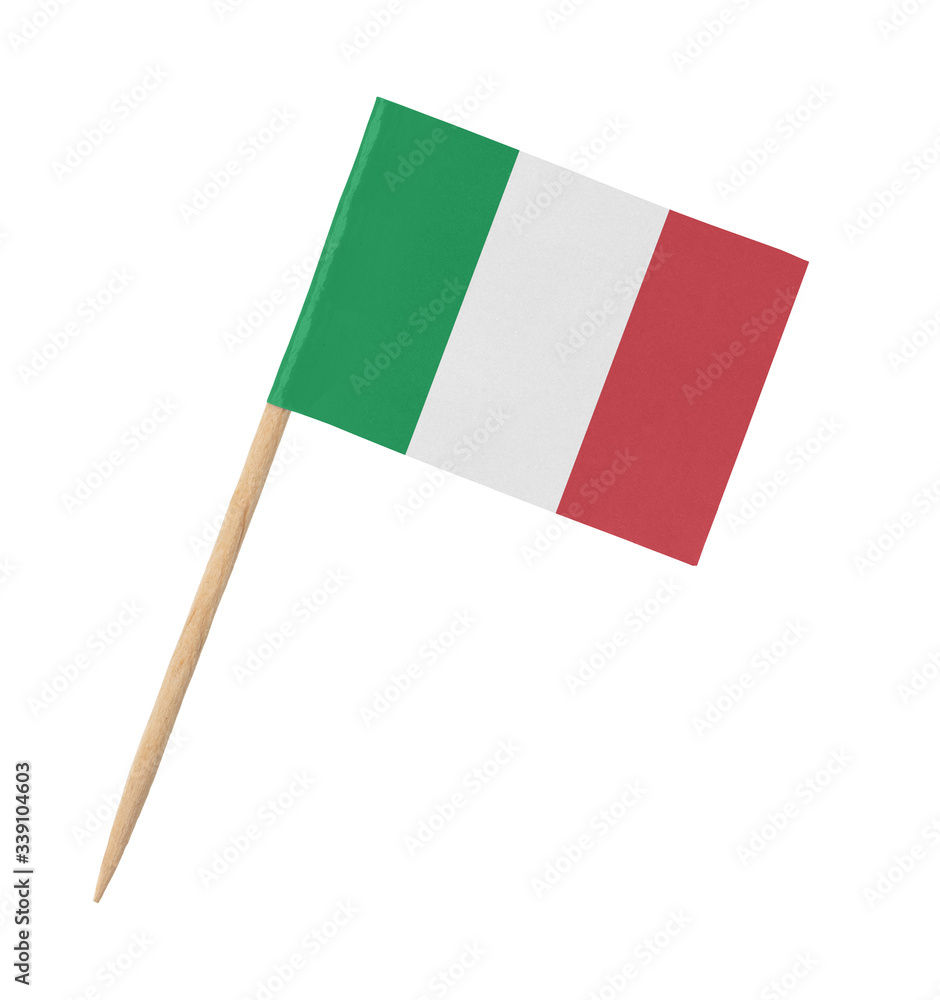 Small paper Italian flag on wooden stick Stock Photo | Adobe Stock