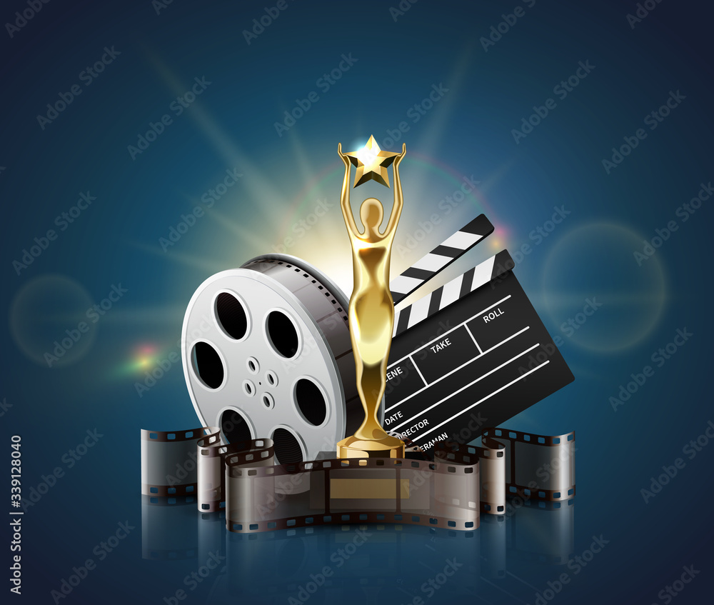 Film Awards Realistic Composition Stock Vector | Adobe Stock