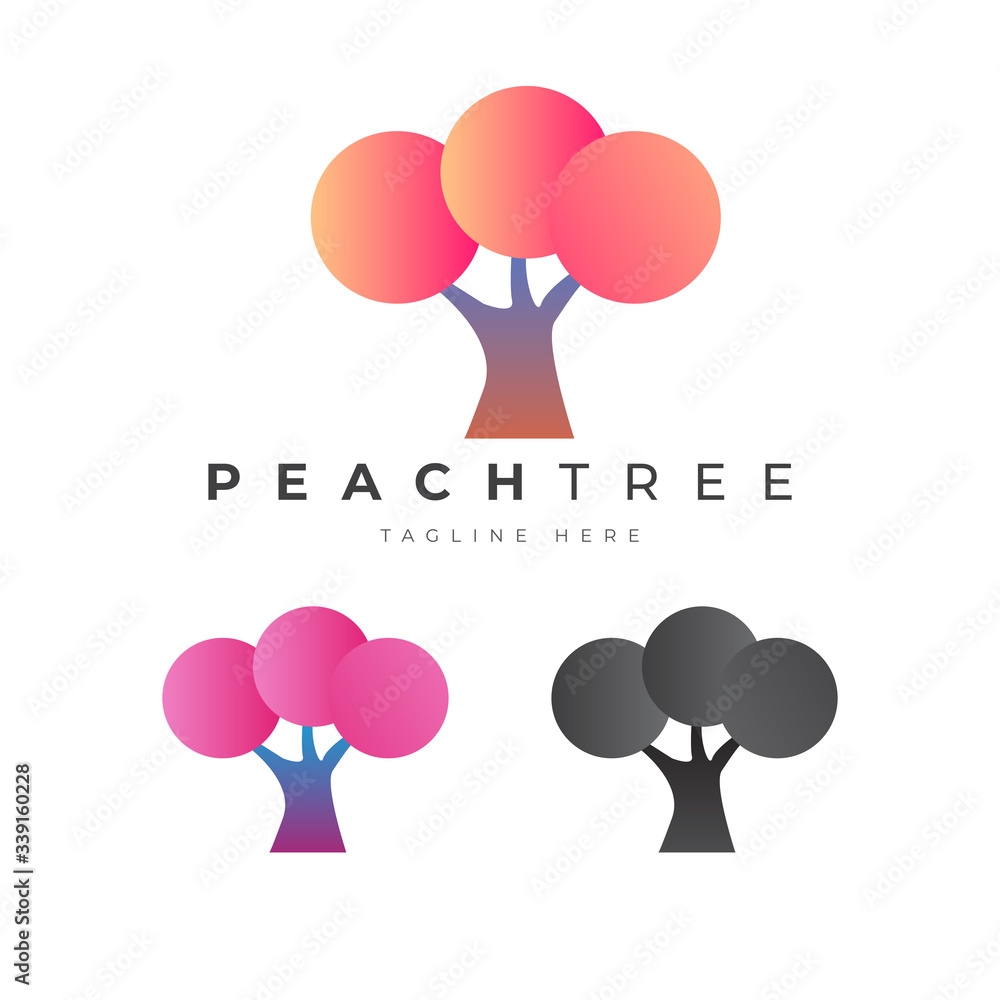 Abstract Peach Tree Logo Design Vector Template ESP 10. Perfect for ...