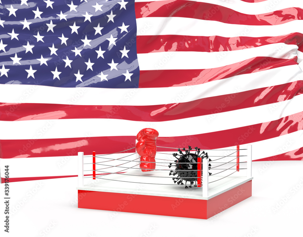 3d Boxing glove and 3d coronavirus covid19 are getting ready to fight ...