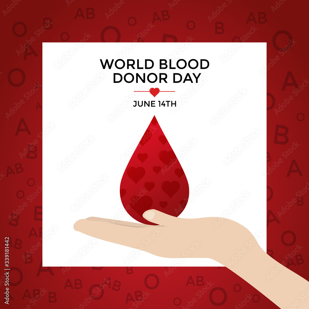 World Blood Donor Day awareness campaign design. Blood donation concept ...