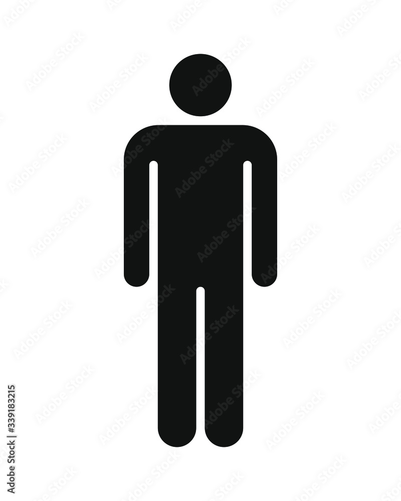 Human figure icon. Male person avatar symbol. Man or gentleman toilet ...