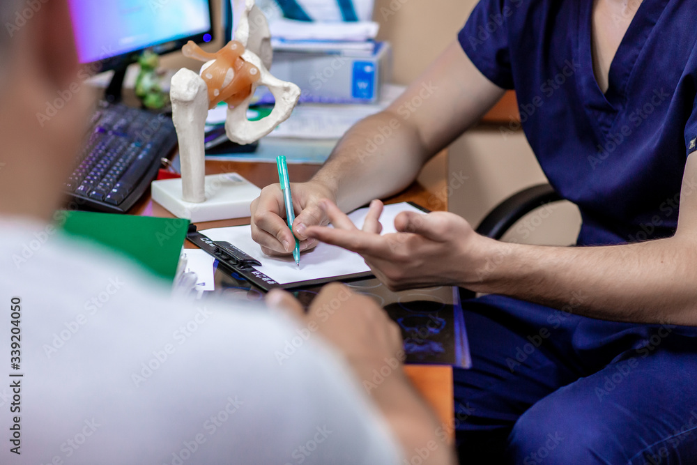 Medical photos from consulting or advice of doctor traumatologist or ...