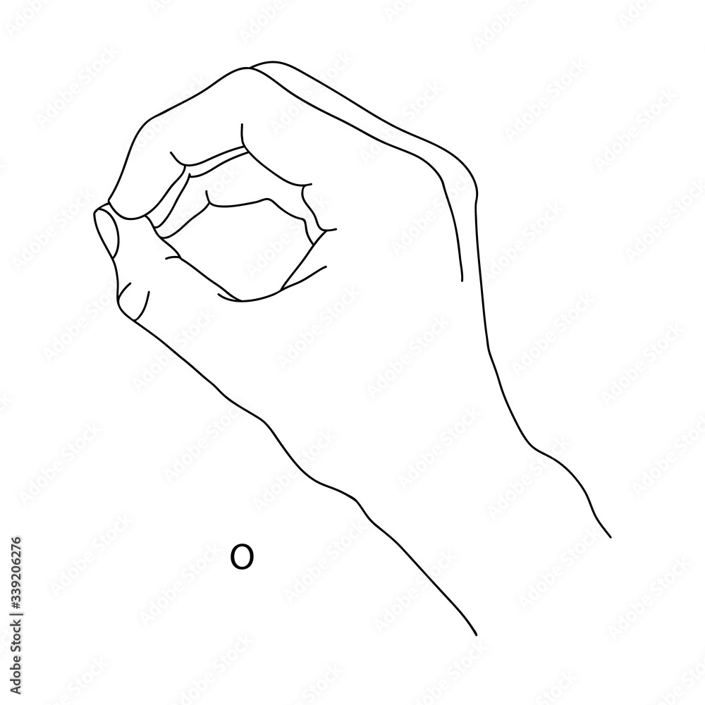 O is the fifteenth letter of the sign language alphabet. Gesture in the ...