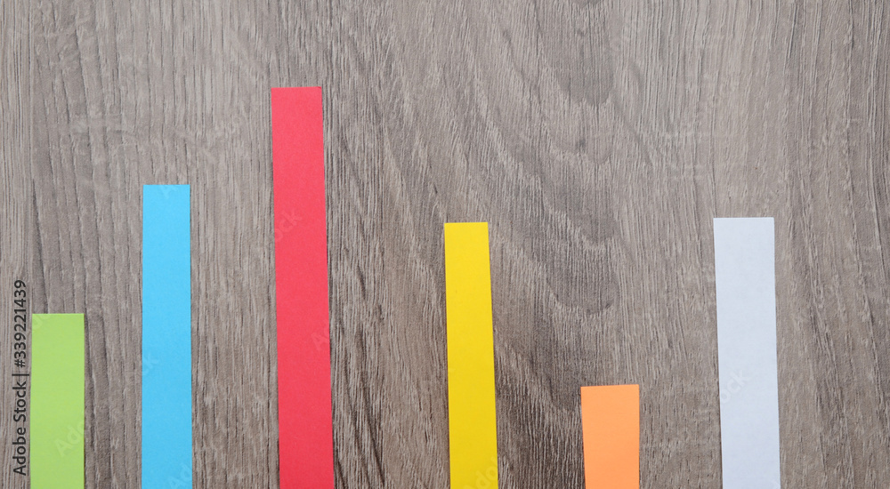 Origami star sheets with graph charts Stock Photo | Adobe Stock