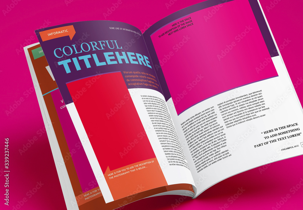 Colorful Magazine Layout Stock Template | Adobe Stock