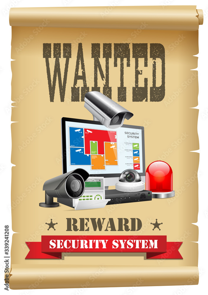 Security wanted concept - cctv camera and DVR as modern protection ...
