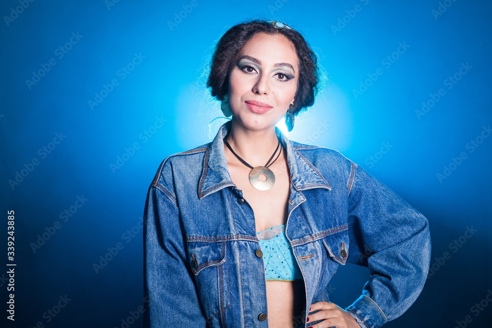 Magic, cosplay, carnival and fairy tale concept - Portrait of a young ...