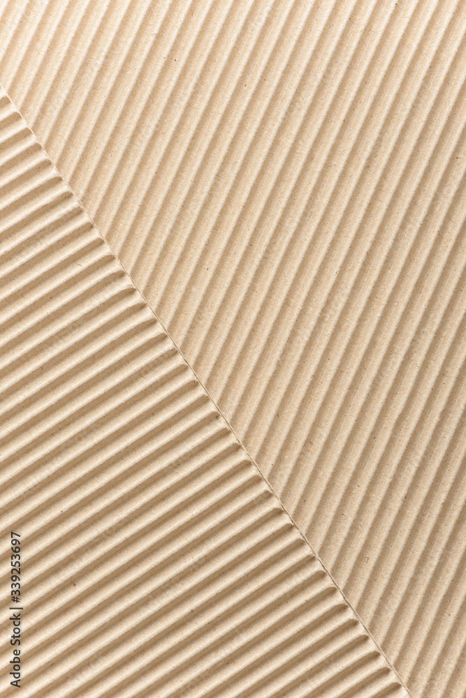 Carton or cardboard packing material. Texture of corrugated paper ...
