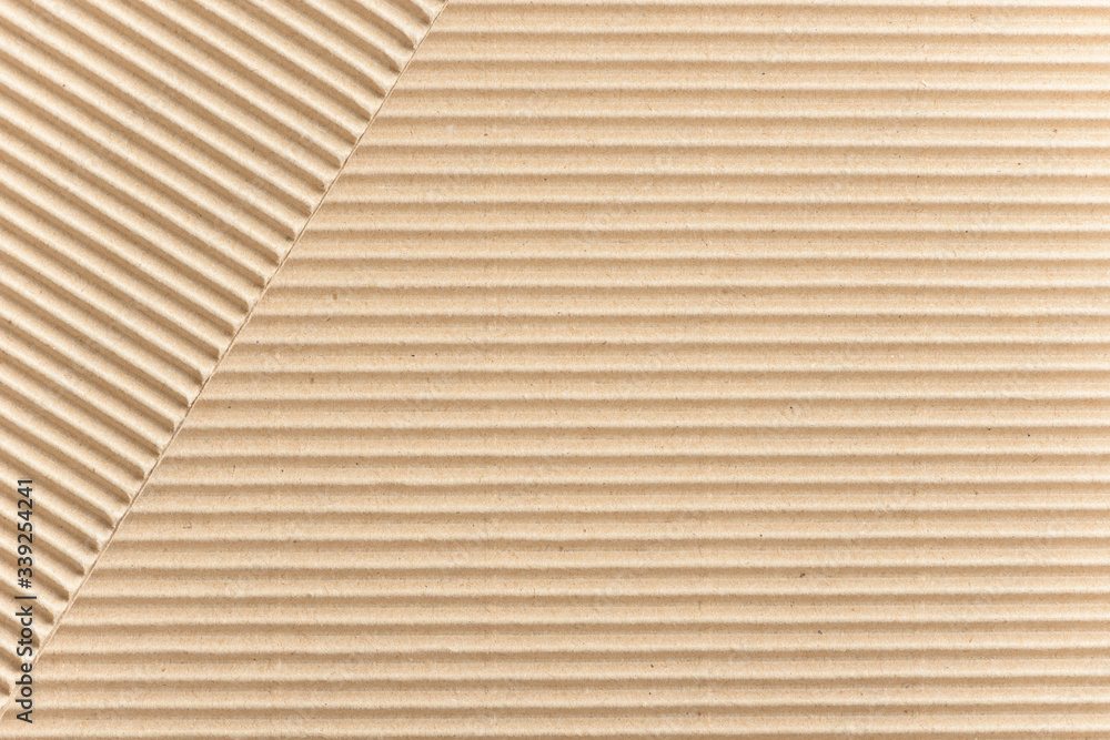 Carton or cardboard packing material. Texture of corrugated paper ...
