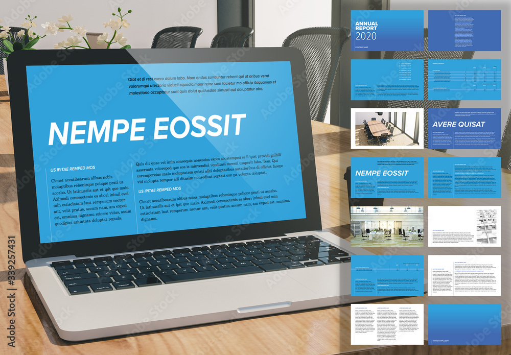 Multipurpose Digital Annual Report Presentation With Blue Accents Multipurpose Digital Annual Report Presentation With Blue Accents