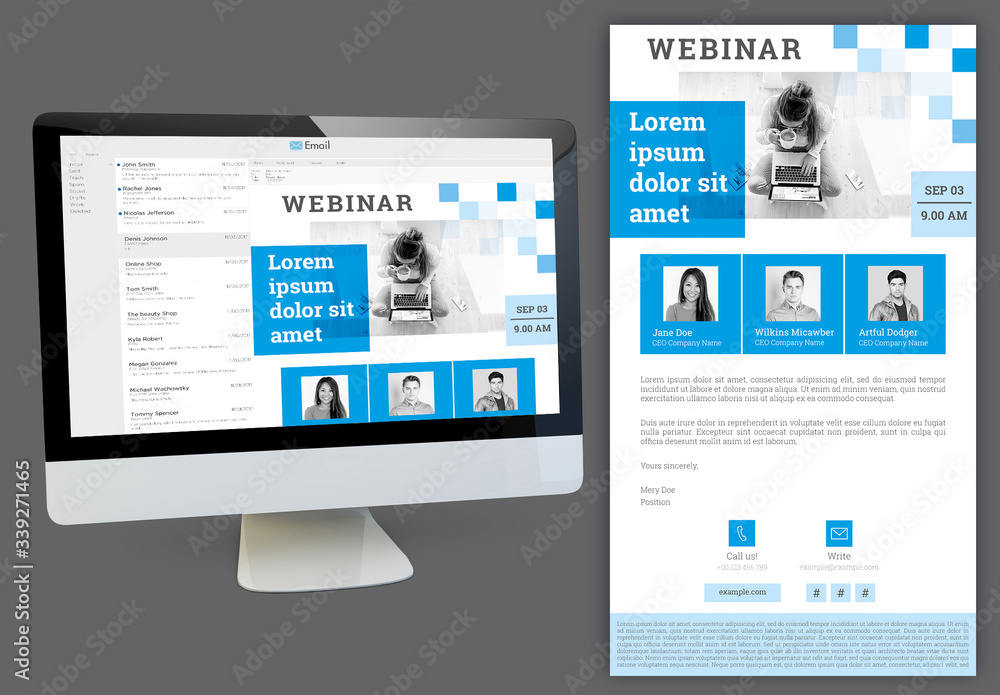 Webinar Social Media Newsletter Layout Stock Template | Adobe Stock