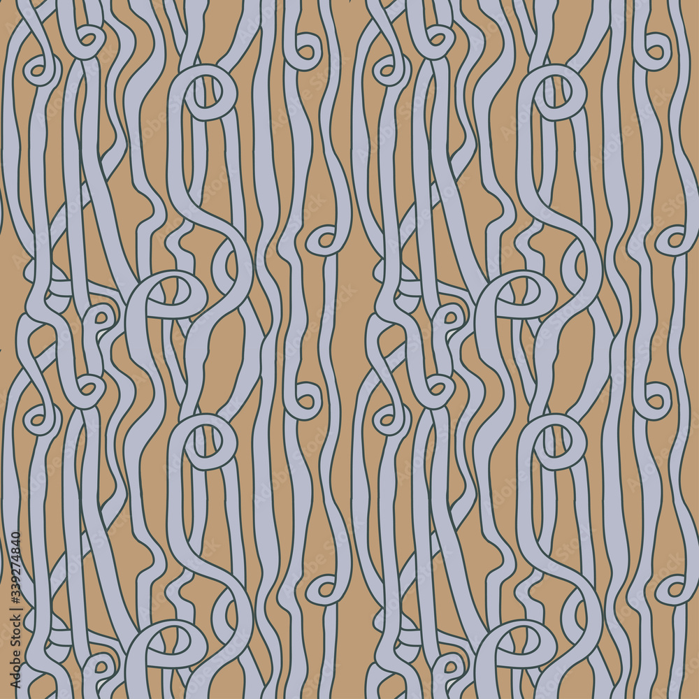 Seamless pattern with violet algae on light brown background. Vector ...