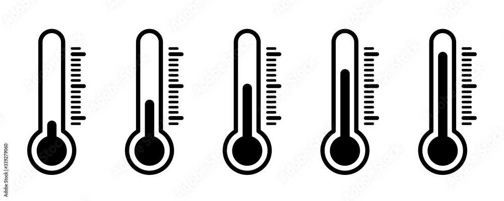 Thermometer temperature icons. Vector isolated icons. Thermometer ...