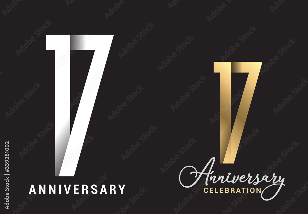 17 years anniversary celebration logo design. Anniversary logo Paper ...