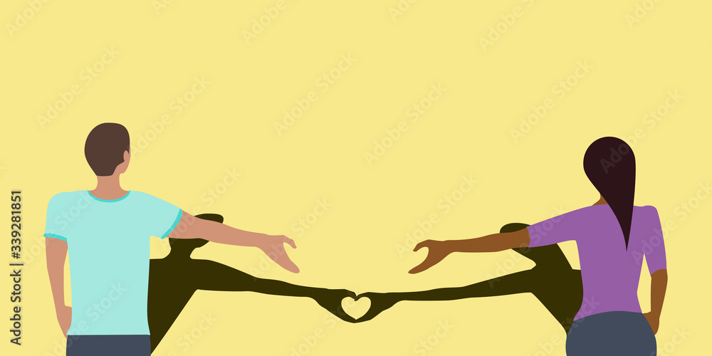 Social distancing greeting concept vector where two people remain at a ...
