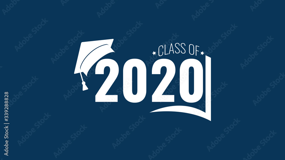 Class of 2020. White number, education academic cap and open book on ...