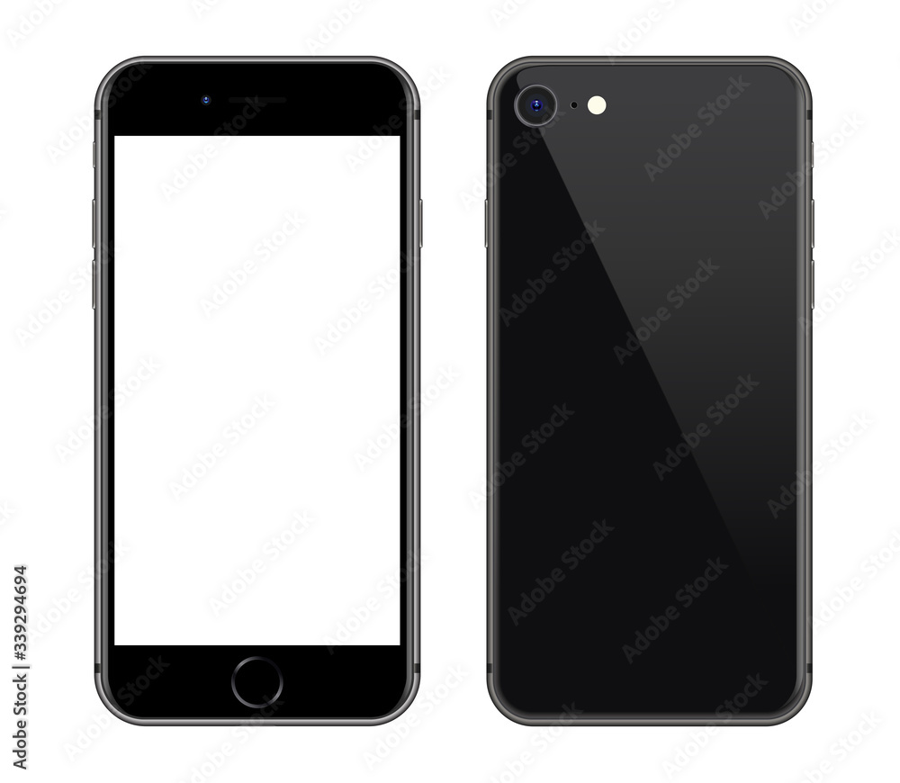 Anapa, Russian Federation - April, 15, 2020: New Black Iphone SE, Front ...