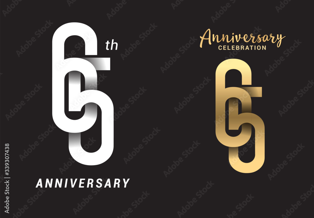 65 years anniversary celebration logo design. Anniversary logo Paper ...